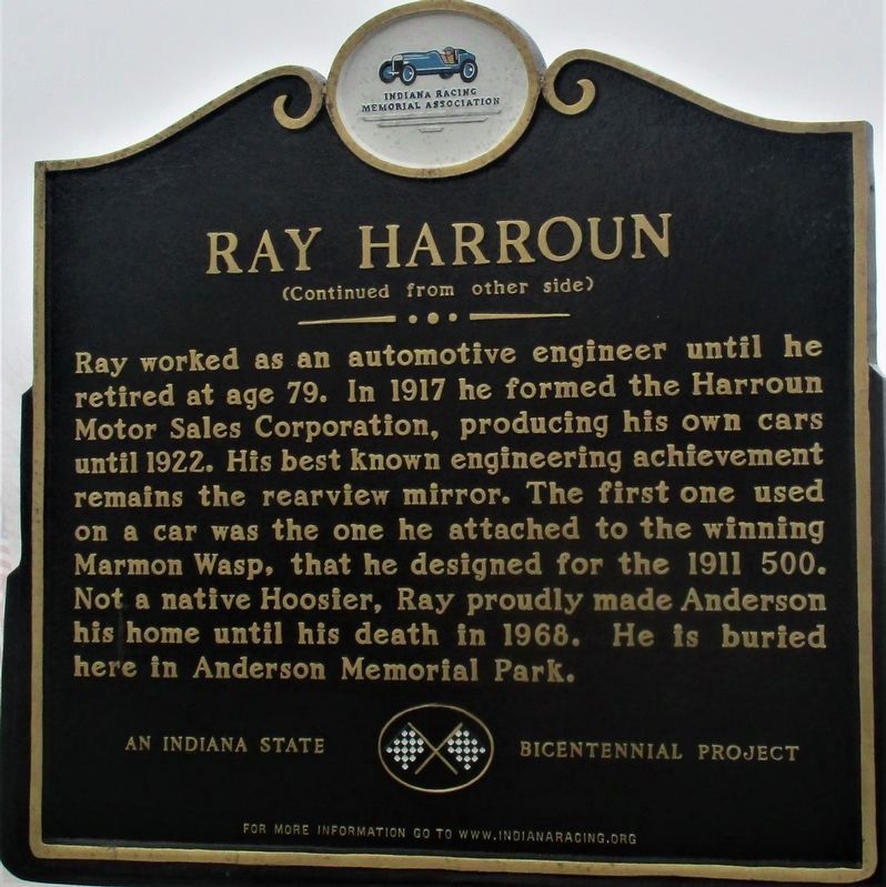 Ray Harroun Historical Marker