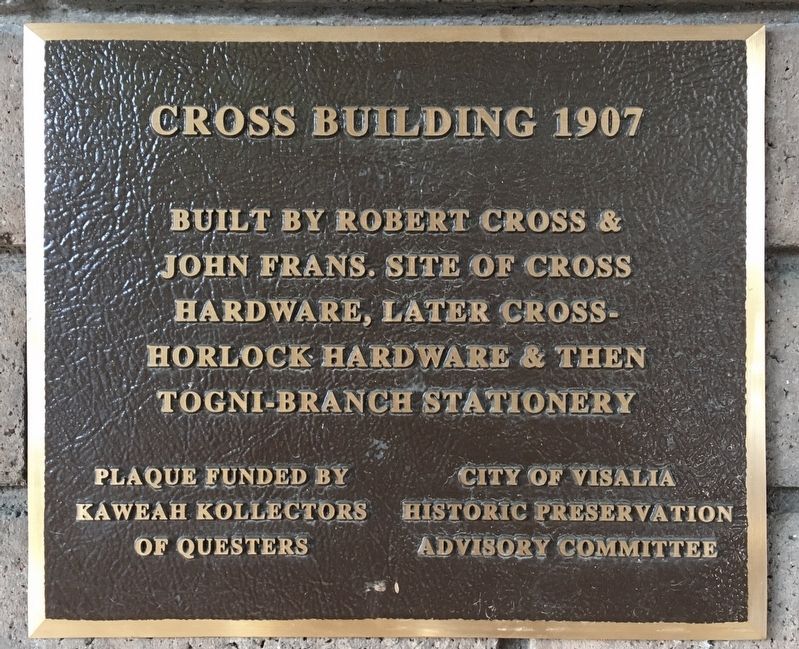 Cross Building Historical Marker