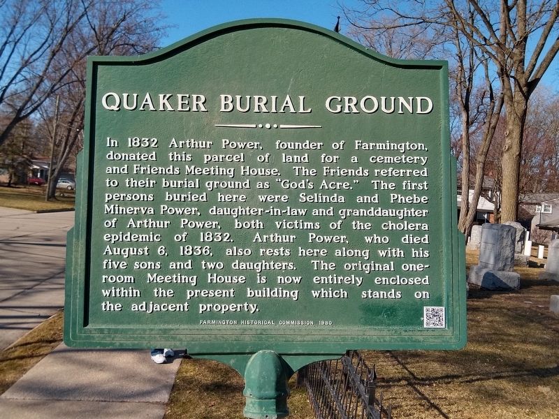 Quaker Burial Ground Historical Marker