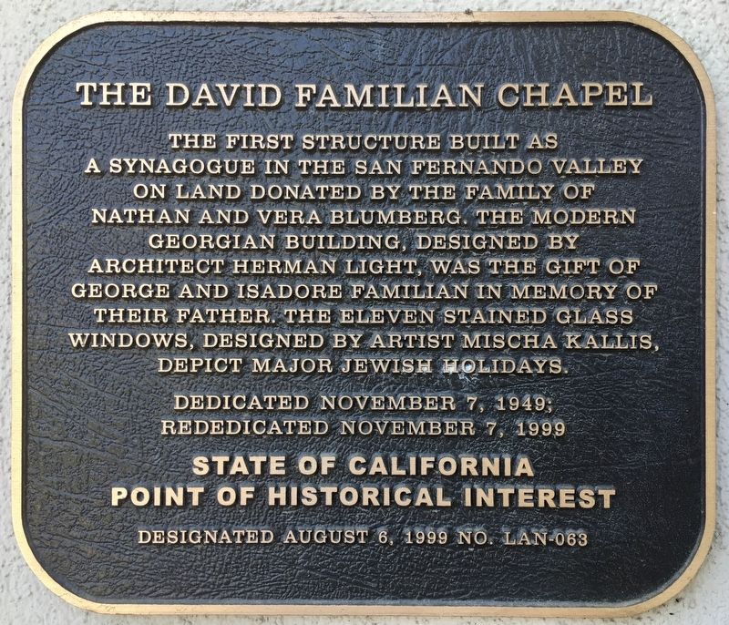 The David Familian Chapel Historical Marker
