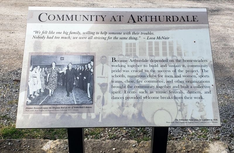 Community At Arthurdale Historical Marker