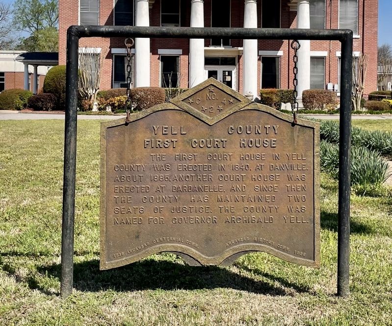Yell County First Court House Historical Marker