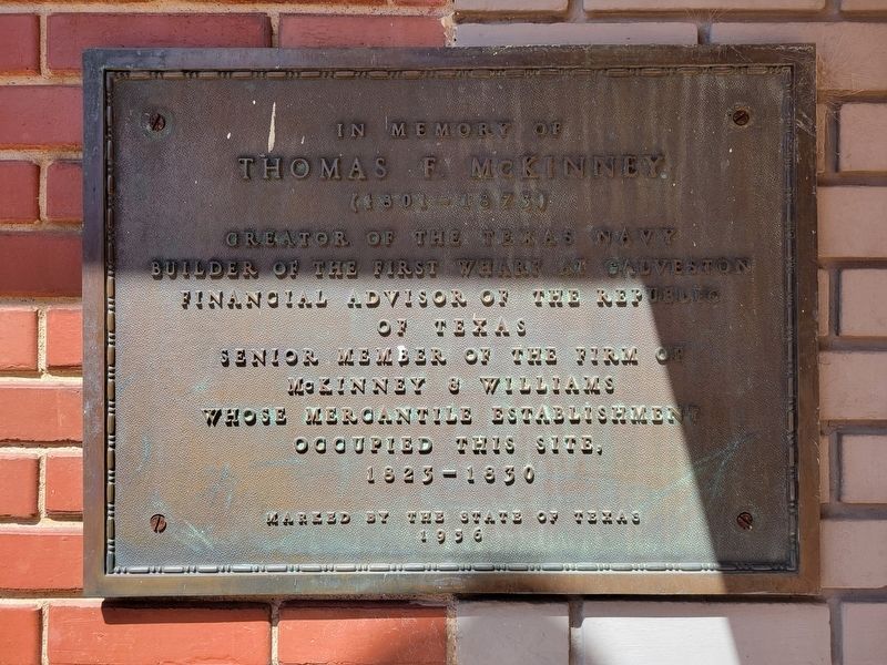In Memory of Thomas F. McKinney Historical Marker