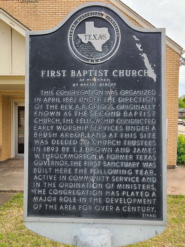 First Baptist Church of McKinney at Drexel Street Historical Marker