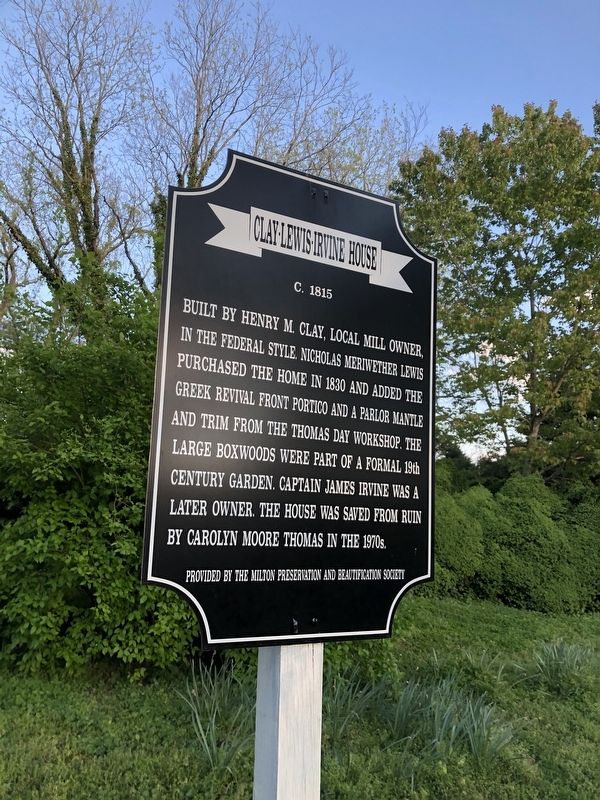 Clay-Lewis-Irvine House Historical Marker