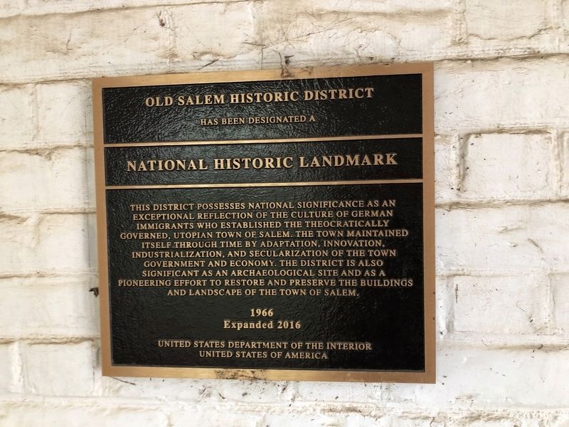 Old Salem Historic District Historical Marker