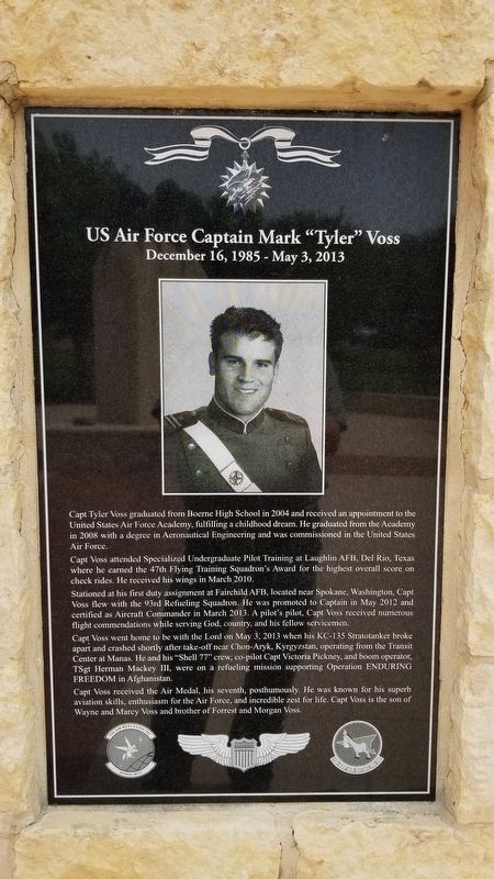 US Air Force Captain Mark "Tyler" Voss Historical Marker