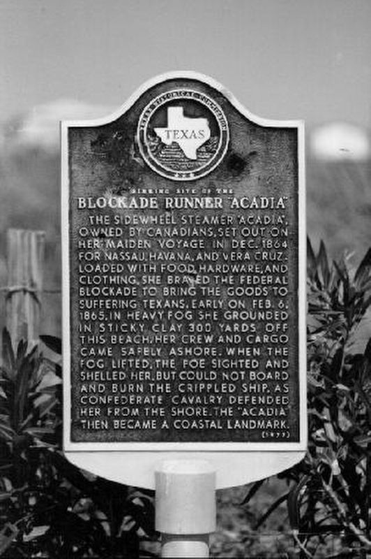 Sinking Site of the Blockade Runner "Acadia" Historical Marker