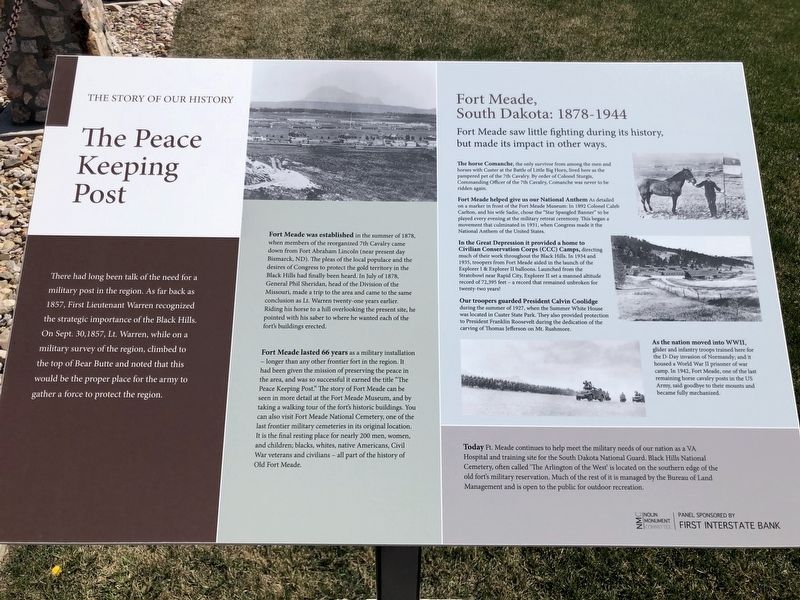 The Peace Keeping Post Historical Marker