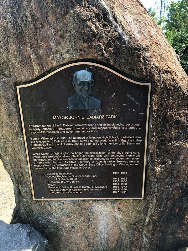 Mayor John E. Babiarz Park Historical Marker