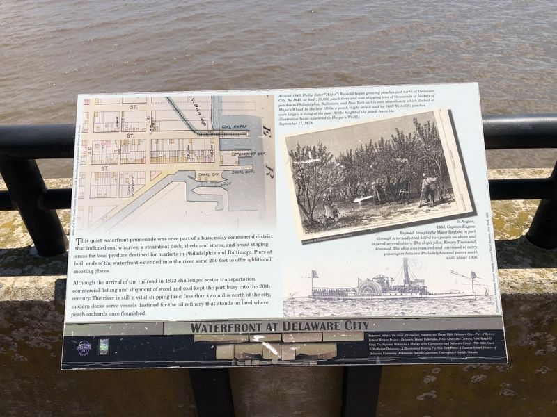Waterfront at Delaware City Historical Marker