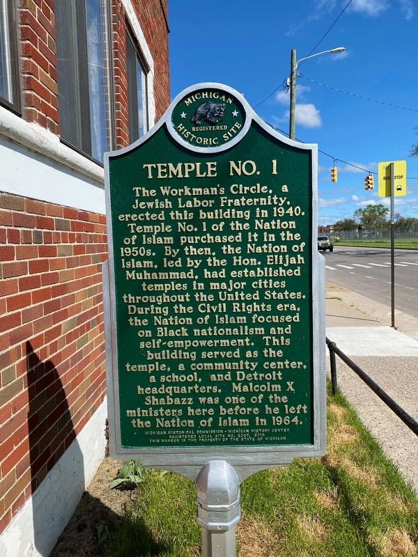 Temple No. 1 / Masjid Wali Muhammad Historical Marker