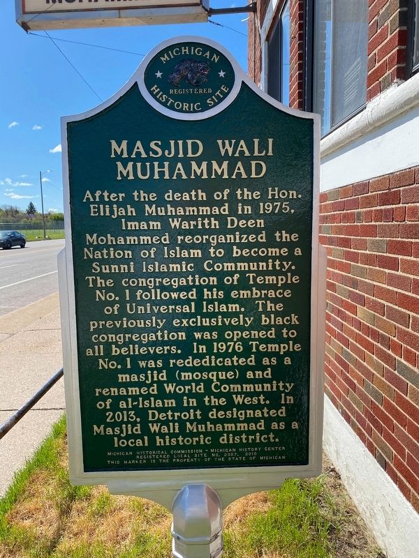 Temple No. 1 / Masjid Wali Muhammad Historical Marker