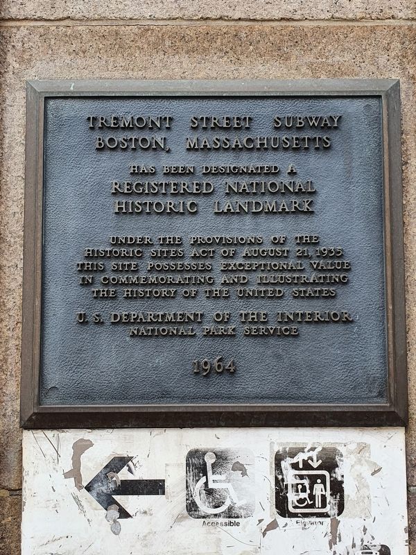Tremont Street Subway Historical Marker