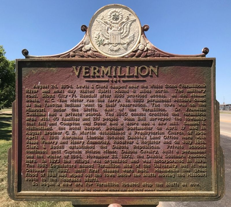 Vermillion / Historic Highway Historical Marker