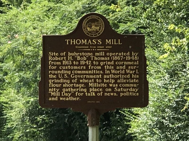 Thomas's Cabinet Shop / Thomas's Mill Historical Marker