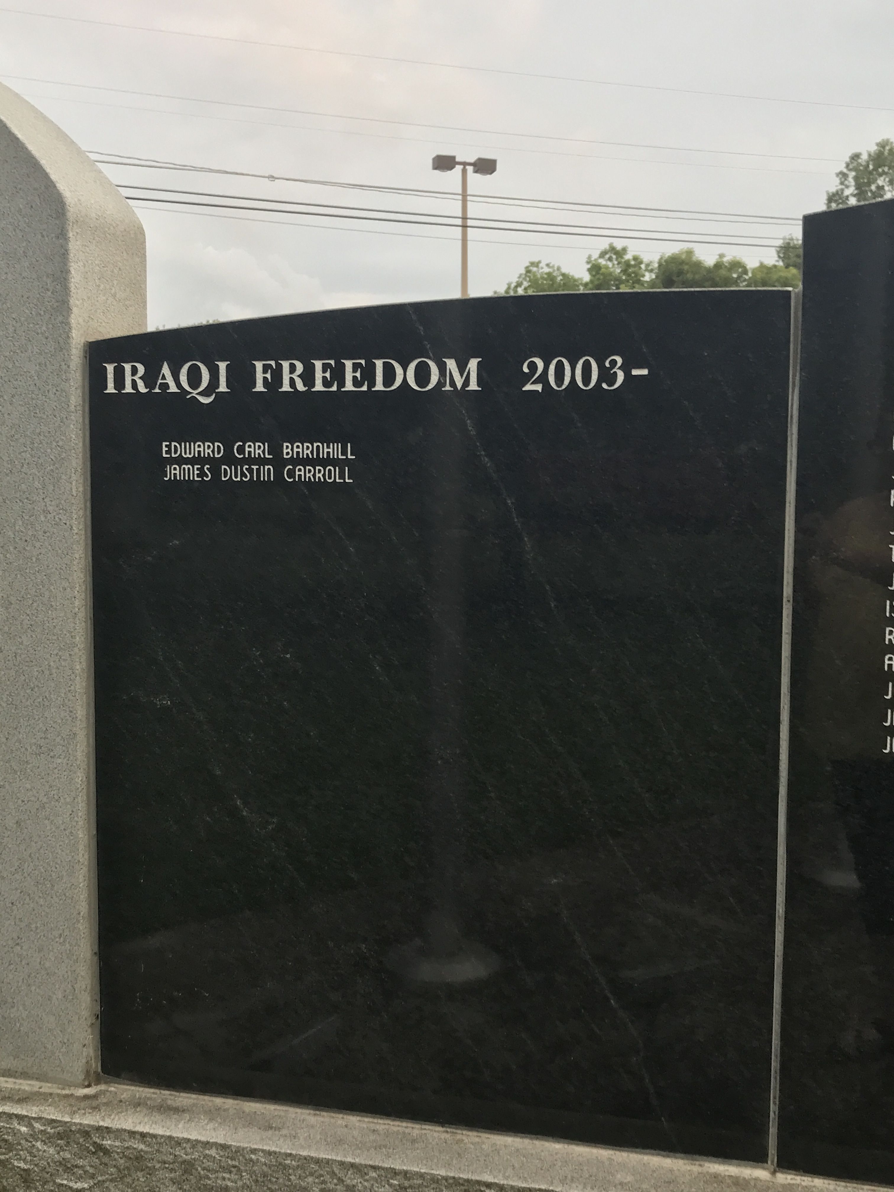 Photo: Carroll County War Memorial — Iraqi Freedom