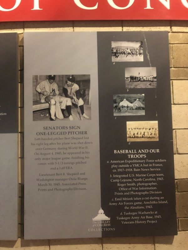Senators Sign One-Legged Pitcher / Baseball and Our Troops Historical ...