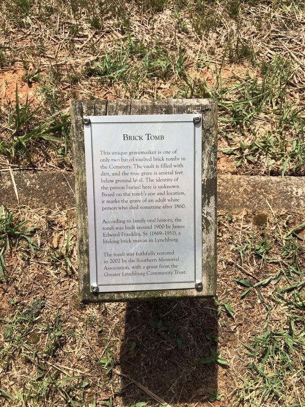 Brick Tomb Historical Marker