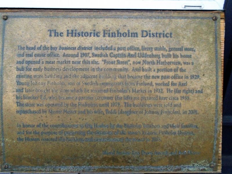 The Historic Finholm District Historical Marker