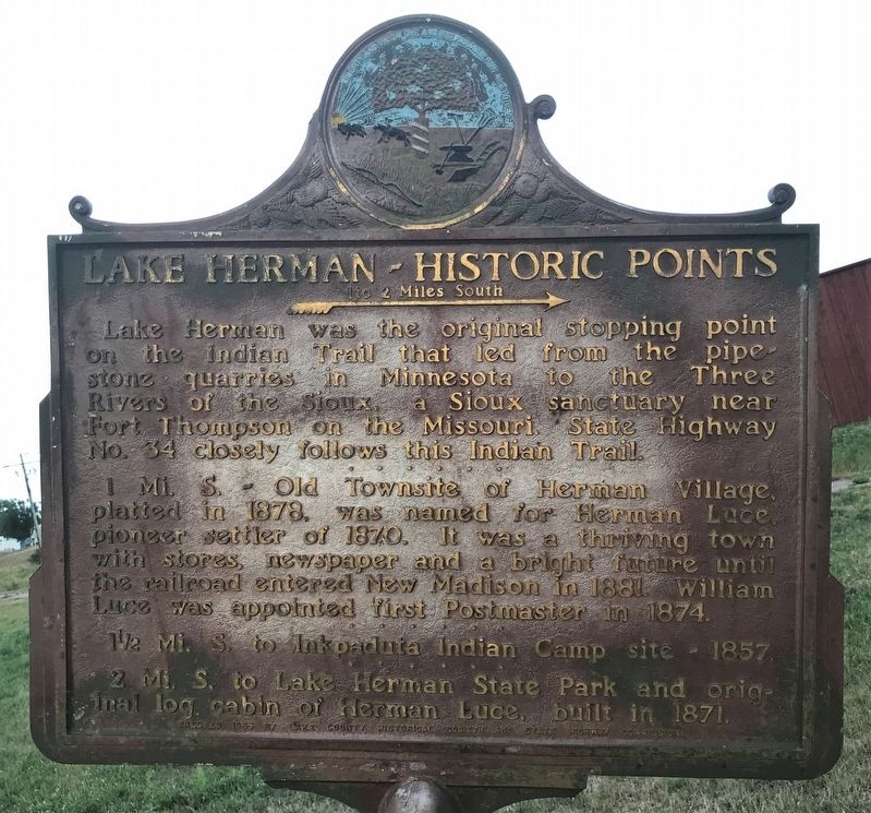 Lake Herman - Historic Points Historical Marker