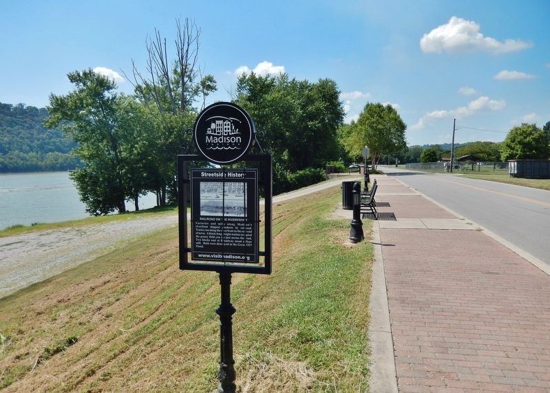 Railroad on the Riverfront / Madison's Iron Foundries Historical Marker