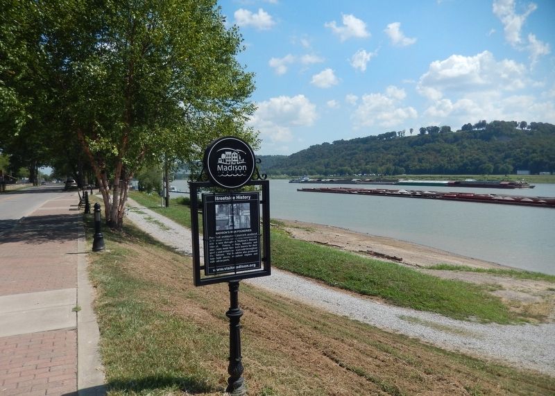 Railroad on the Riverfront / Madison's Iron Foundries Historical Marker