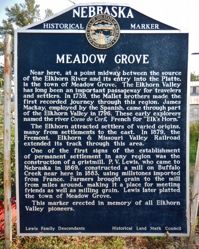 Meadow Grove Historical Marker