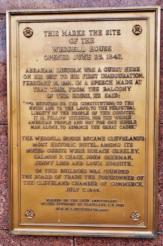 This Marks the Site of the Weddell House Historical Marker