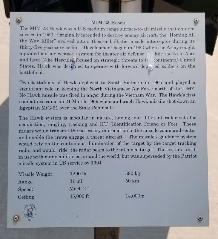 MIM-23 Hawk Historical Marker