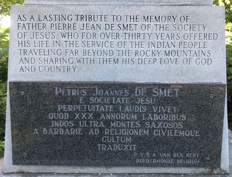 Father Pierre Jean De Smet Historical Marker