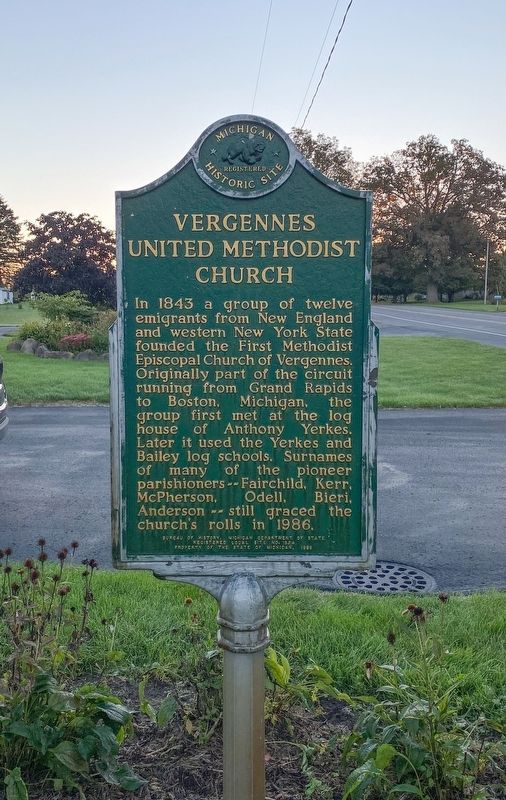 Vergennes United Methodist Church Historical Marker