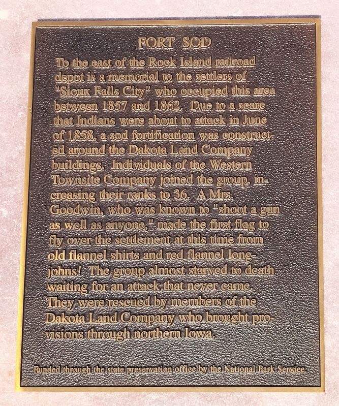 Fort Sod Historical Marker