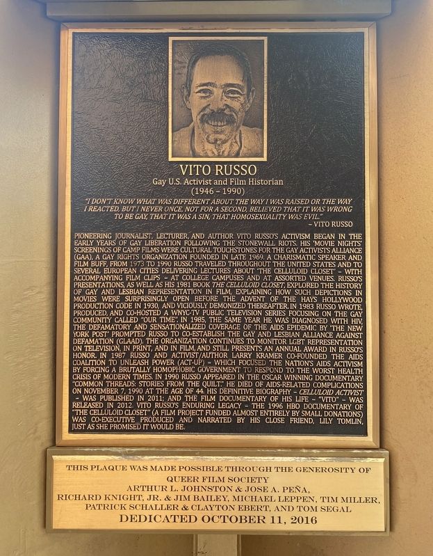 Vito Russo Historical Marker