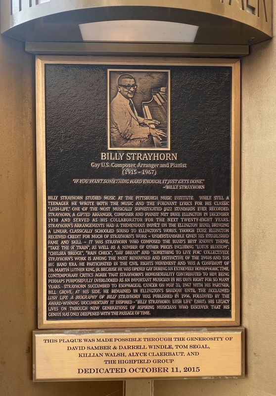 Billy Strayhorn Historical Marker