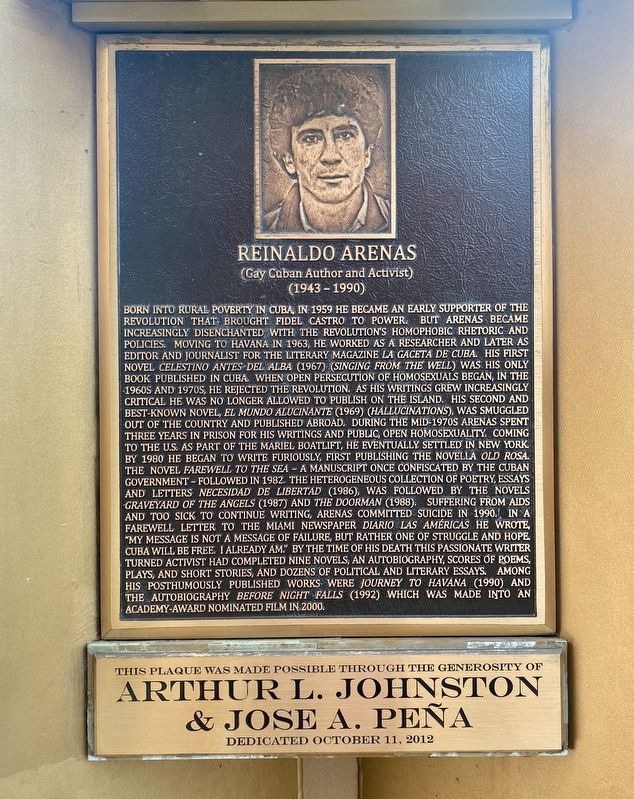 Reinaldo Arenas Historical Marker