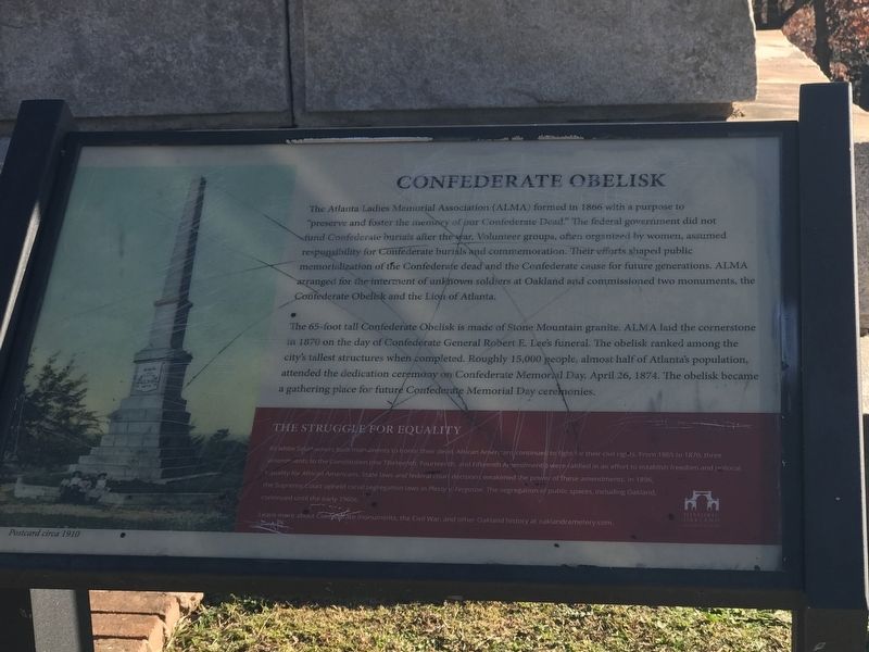 Confederate Obelisk Historical Marker