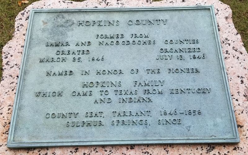 Hopkins County Historical Marker