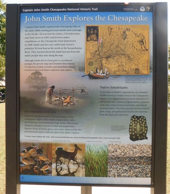 John Smith Explores the Chesapeake Historical Marker