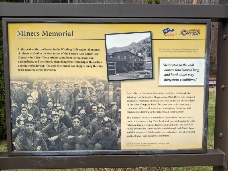 Miners Memorial Historical Marker