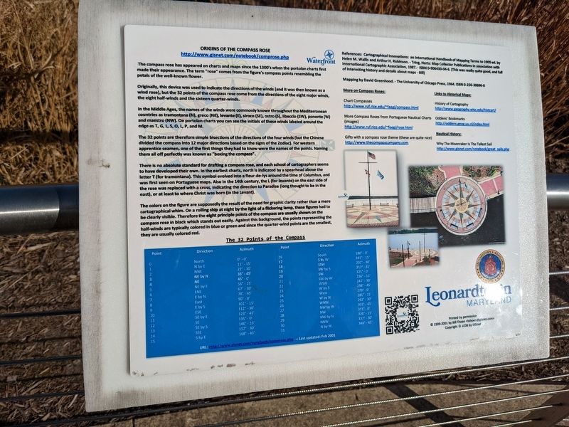 Origins of the Compass Rose Historical Marker