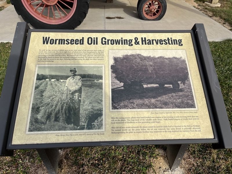 Wormseed Oil Growing & Harvesting Historical Marker