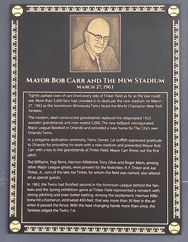 Mayor Bob Carr and The New Stadium Historical Marker