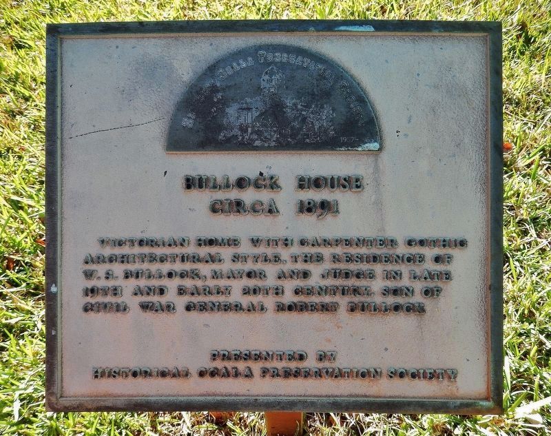 Bullock House Historical Marker