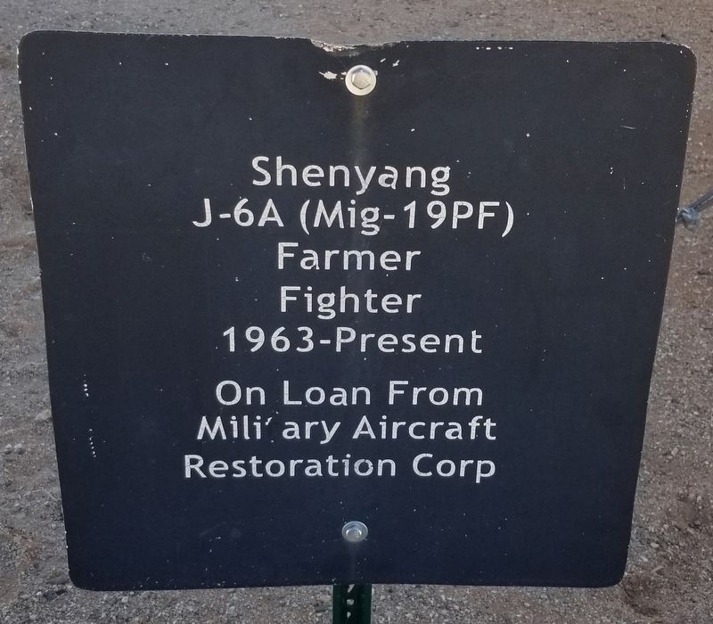 Shenyang J-6A (MiG-19PF) Farmer Fighter Historical Marker