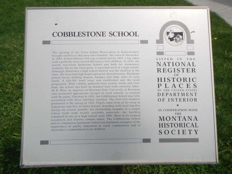 Cobblestone School Historical Marker