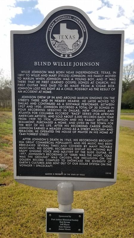 Blind Willie Johnson Historical Marker