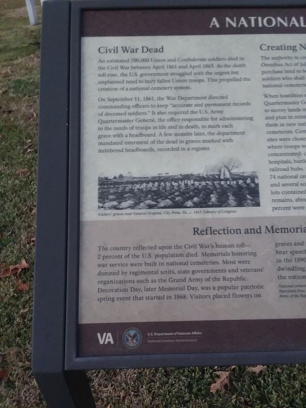 A National Cemetery System Historical Marker