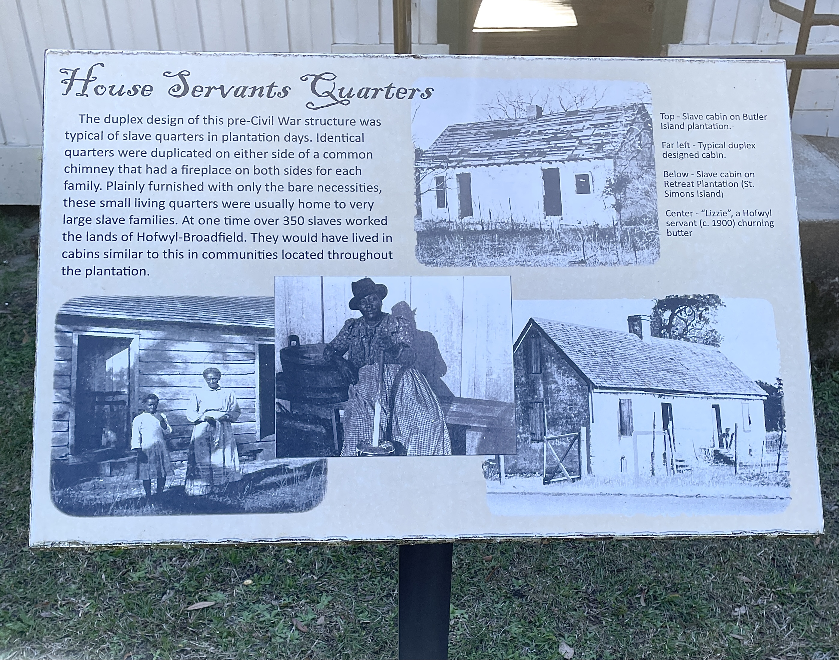 Photo: House Servants Quarters Marker