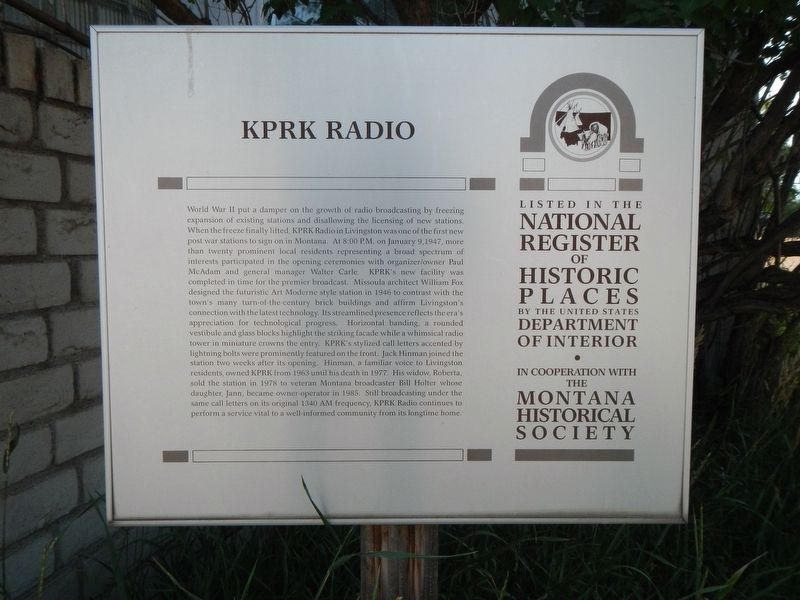 KPRK Radio Historical Marker
